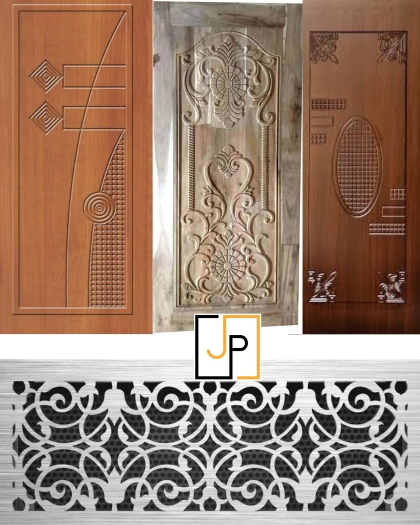2D Wood Carving & Door Design in Mysore - JP Art & Safety Glass
